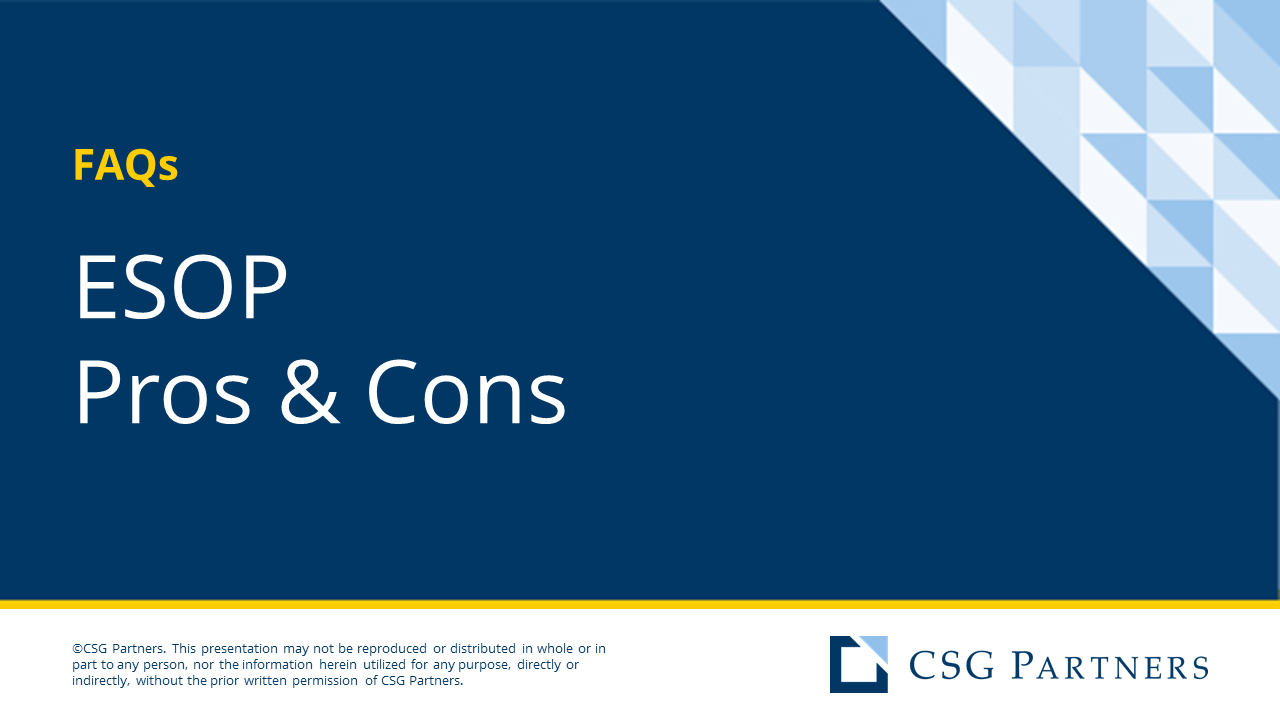 ESOP Pros and Cons