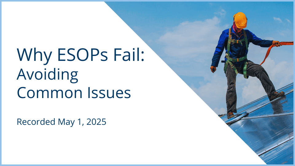 Webinar: Why ESOPs Fail